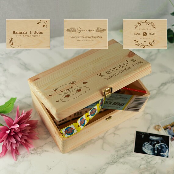 Personalised Wooden Keepsake Box Engraved Custom Memory Box - Etsy