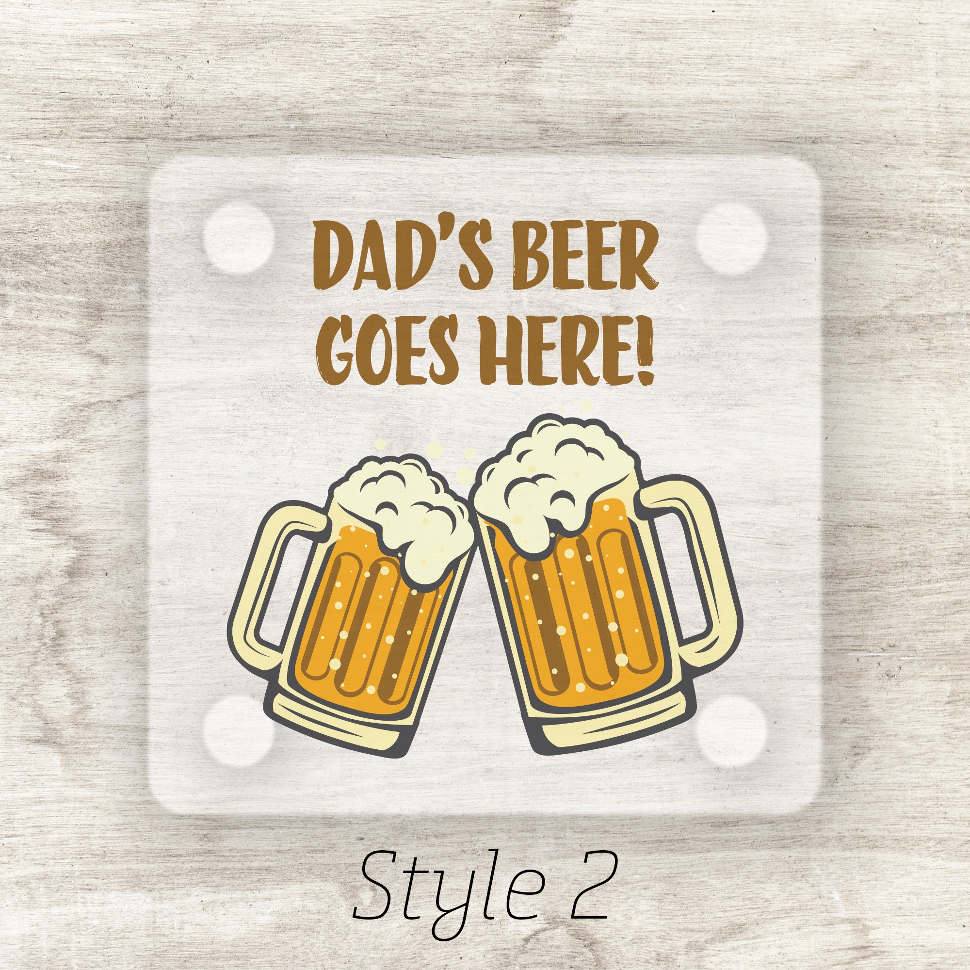 Personalised Coaster Printed Any Message Glass Effect Acrylic Drink ...