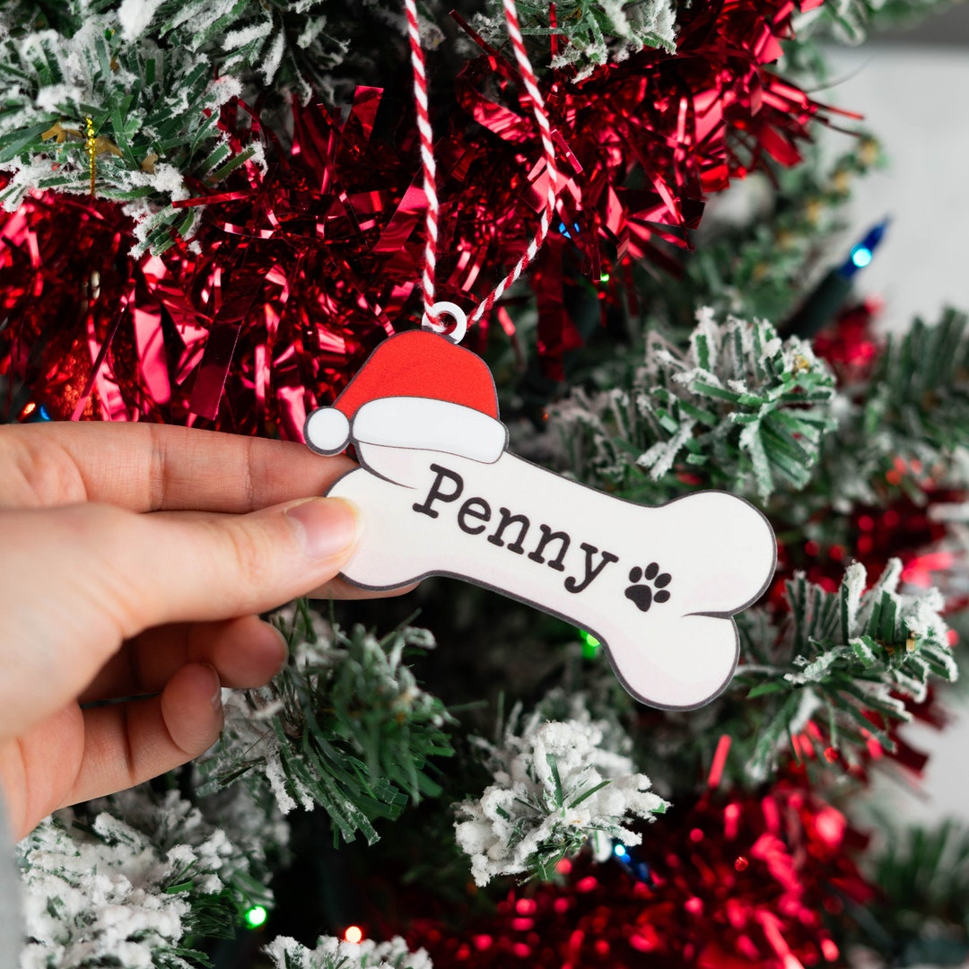 Personalised Dog Bone Christmas Tree Ornament Bauble Pet Decoration - Etsy