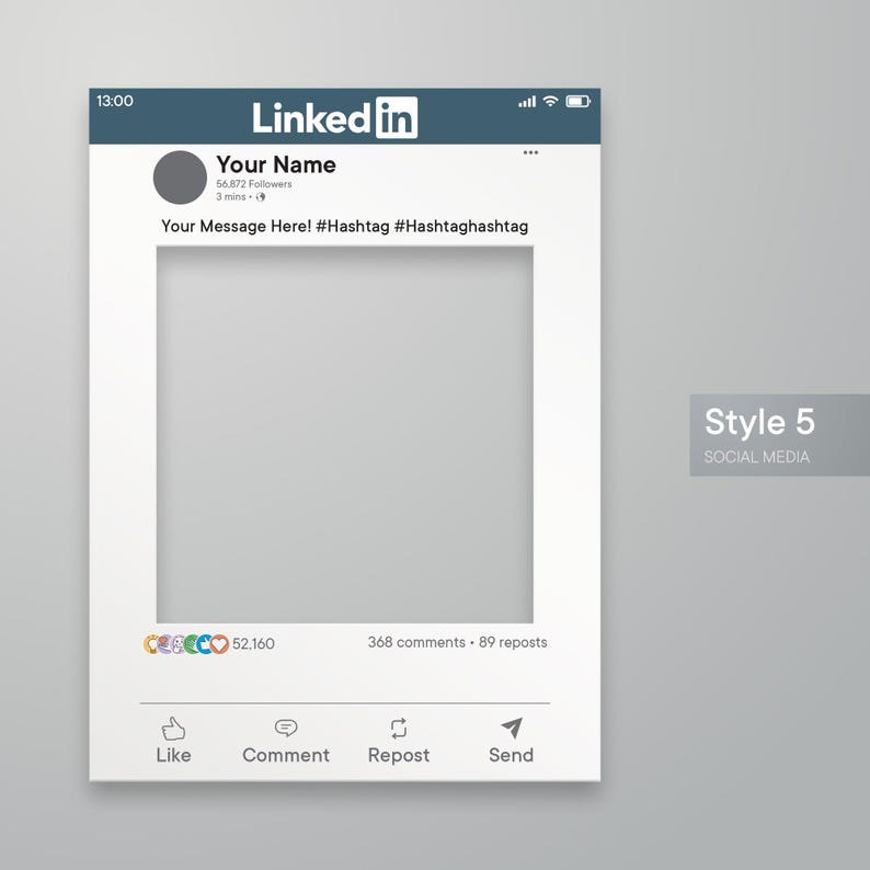 Customisable Social Media Selfie Frame Bespoke Instagram Facebook ...