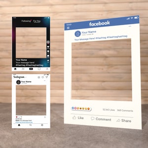 Customisable Social Media Selfie Frame Bespoke Instagram Facebook ...