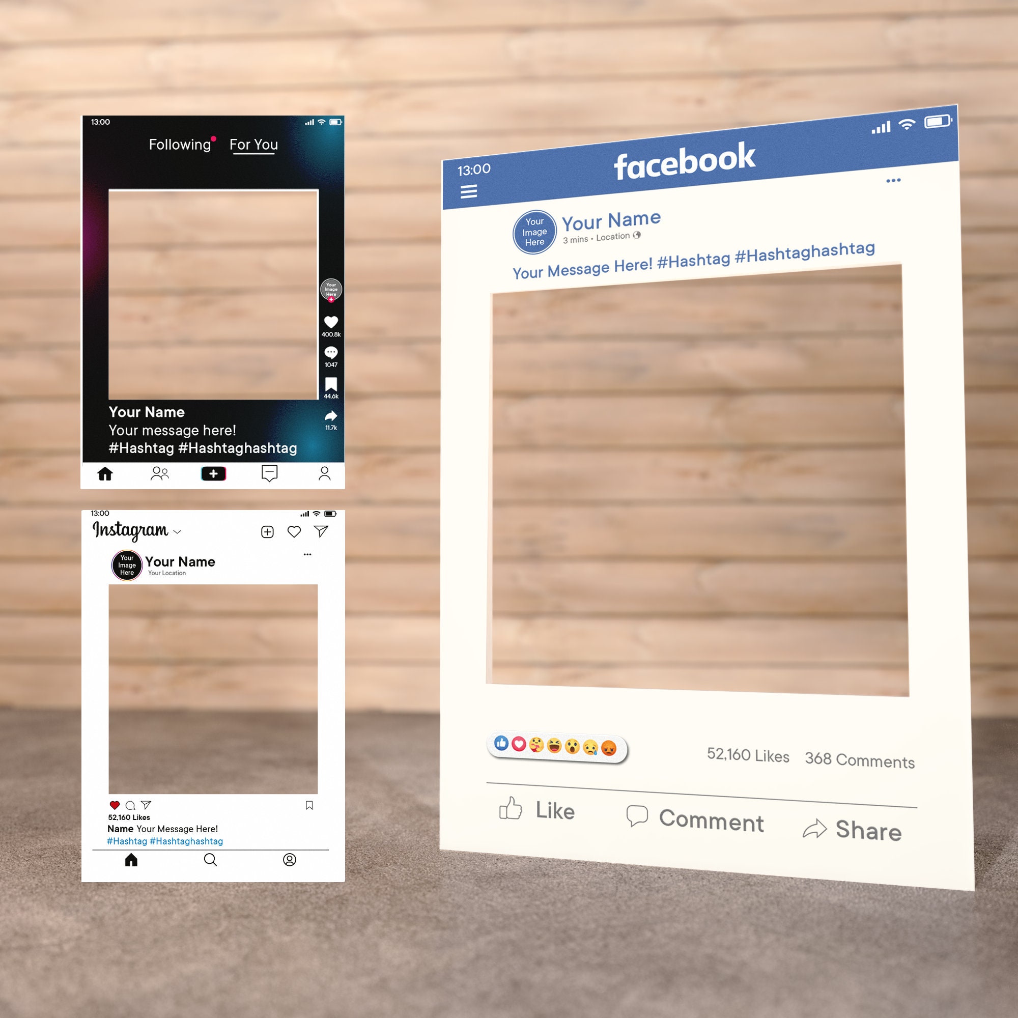 Customisable Social Media Selfie Frame Bespoke Instagram Etsy Uk