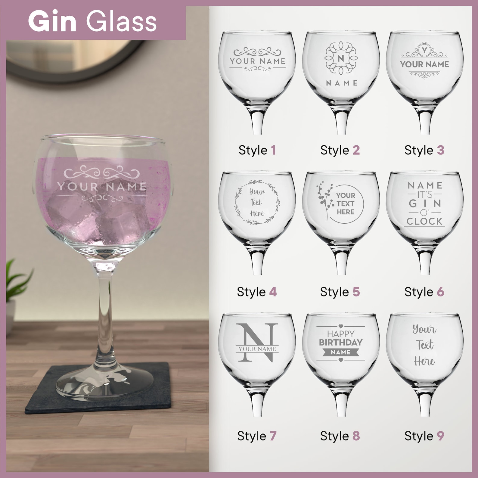 Personalised Glass Multiple Designs & Glass Types Wine - Etsy