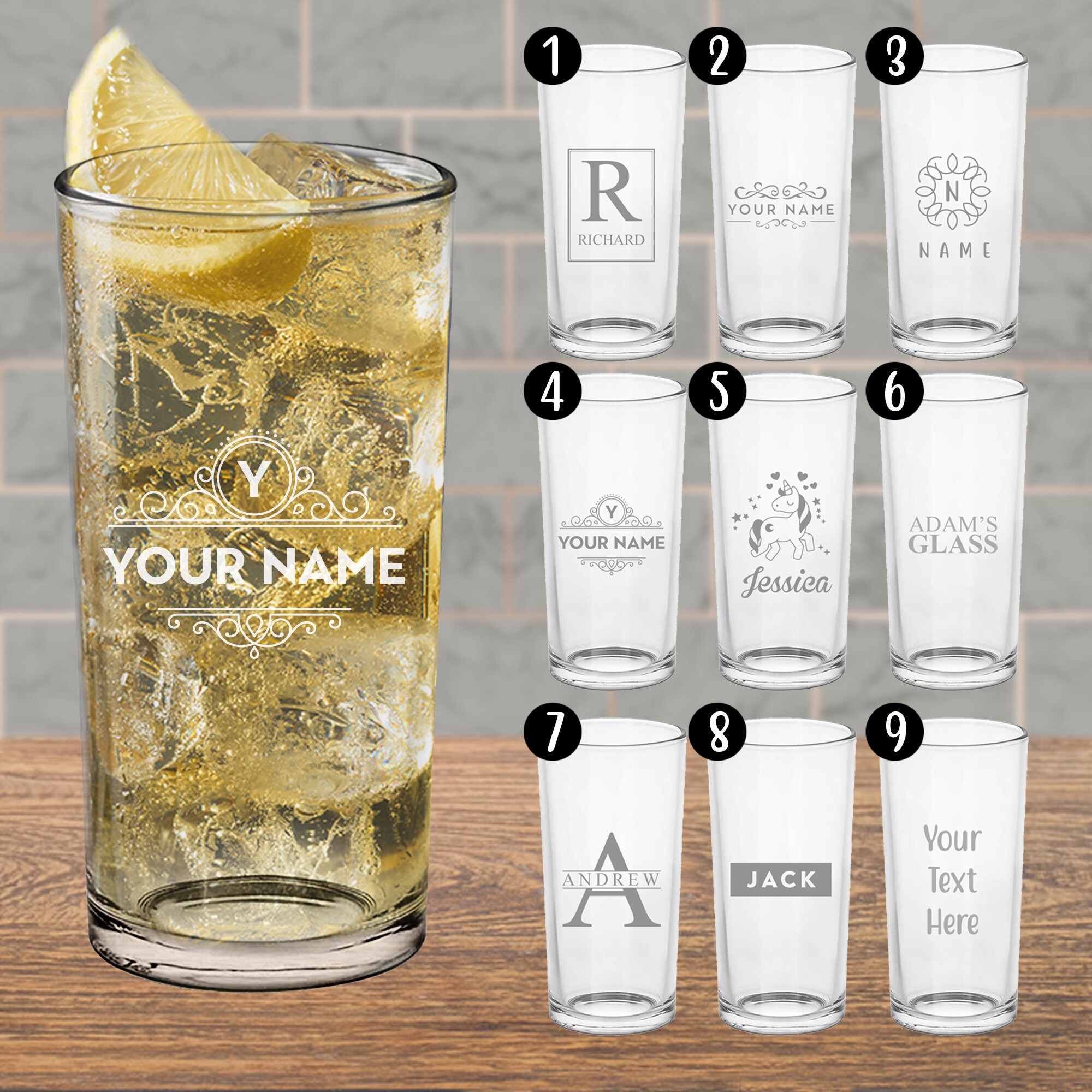 Personalised Glass Multiple Designs & Glassware Wine Pint | Etsy UK