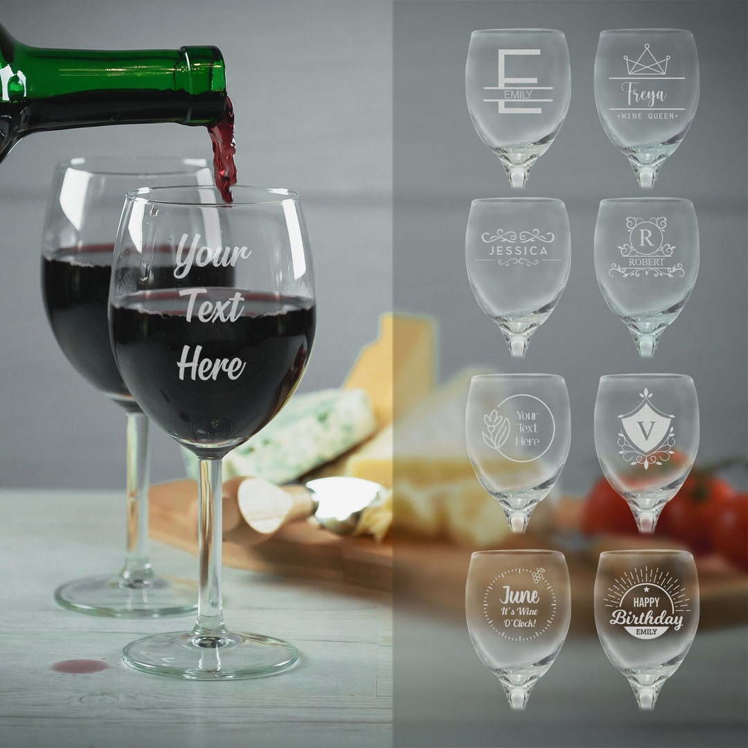 Personalised Wine Glass Engraved Custom Glassware Personalized Glass ...