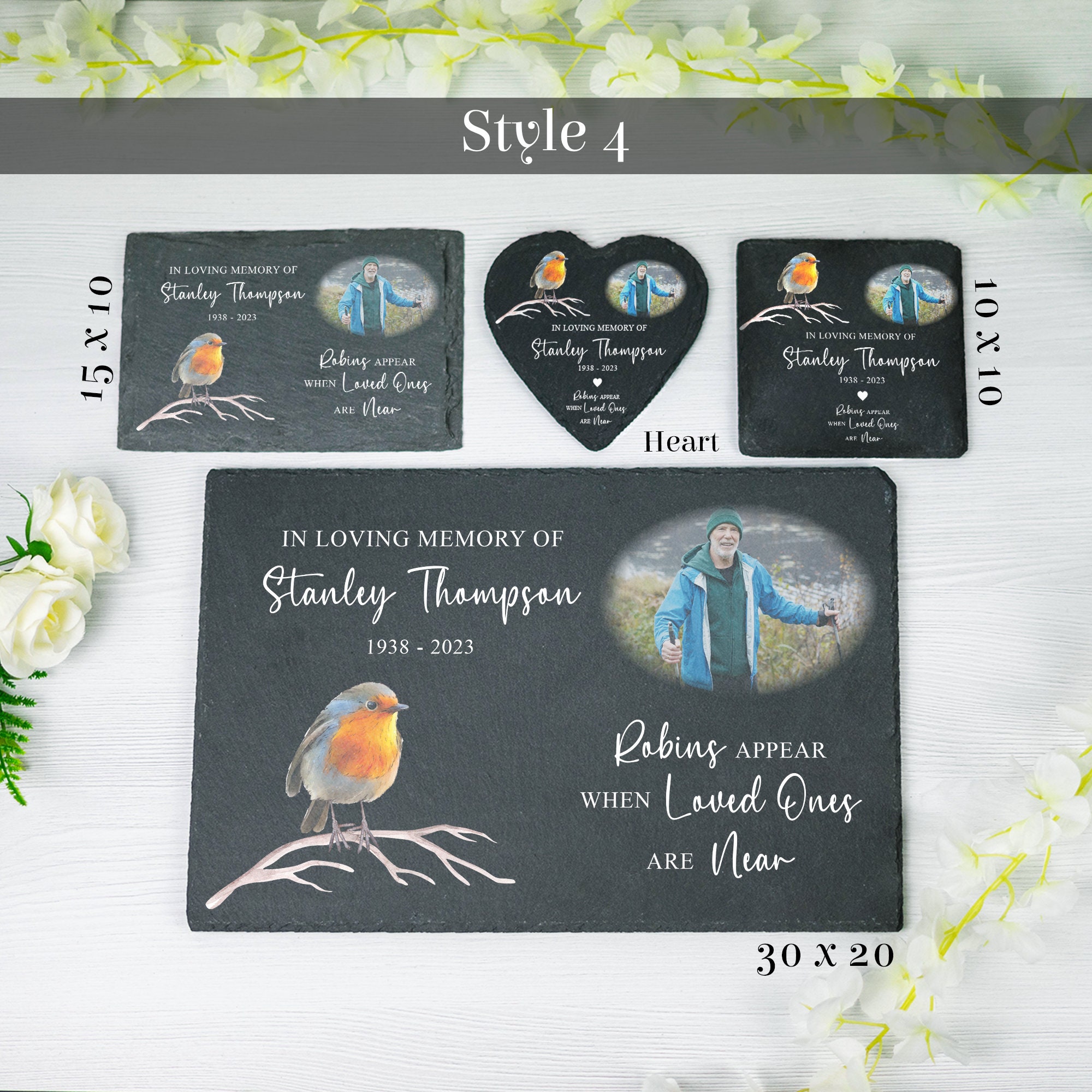 Personalised Photo Slate Memorial Plaque Custom Slate Plaque - Etsy UK