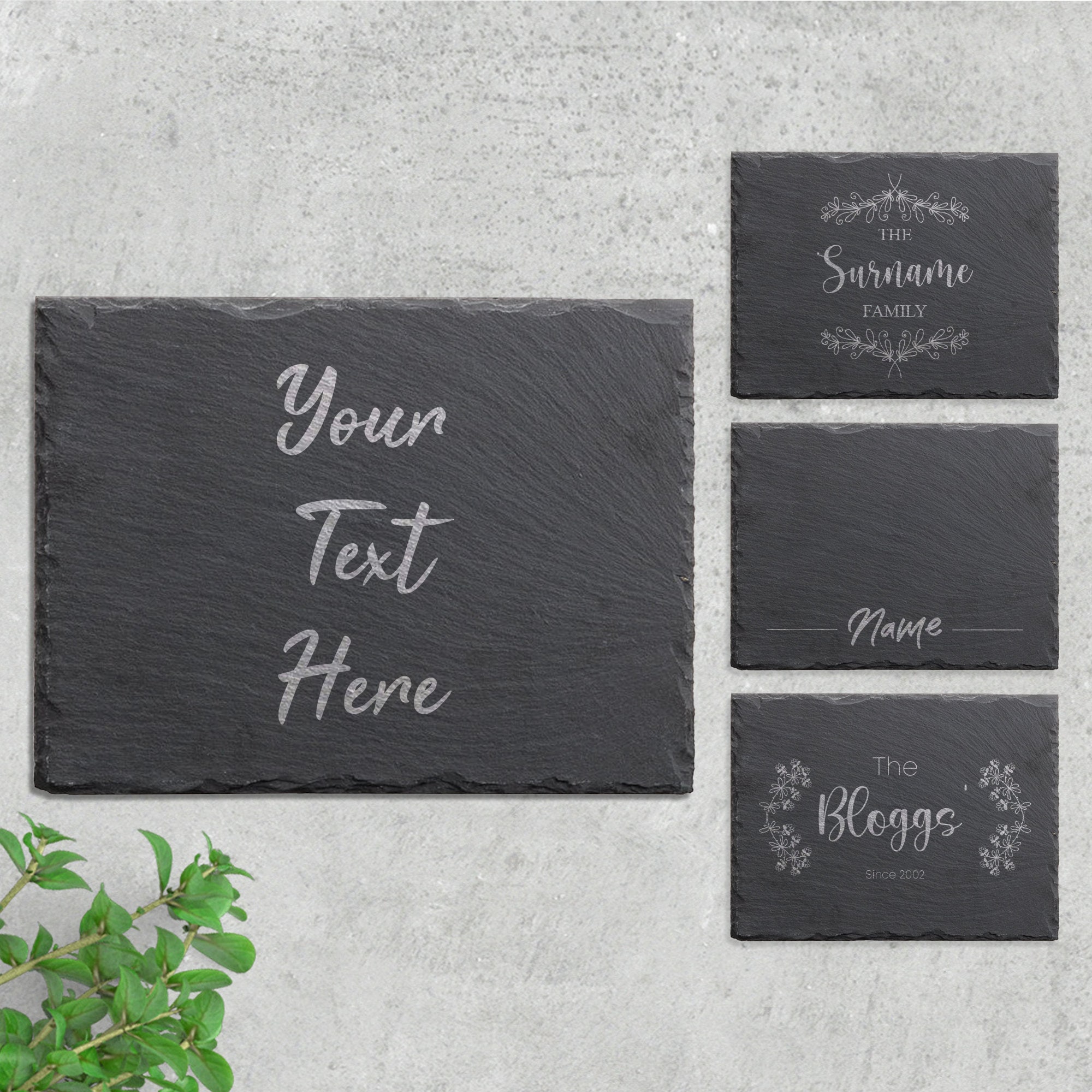 Personalised Slate Placemat Engraved Stone Serving Board Cheese Platter ...