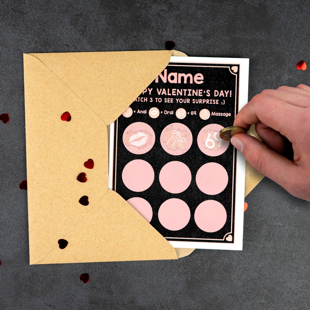 Personalised Valentines Day Scratch Card Match 3 to Win Naughty Prize ...