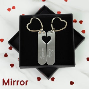 Personalised Keyring | Custom Engraved Couples Keyring Set for Keys ...