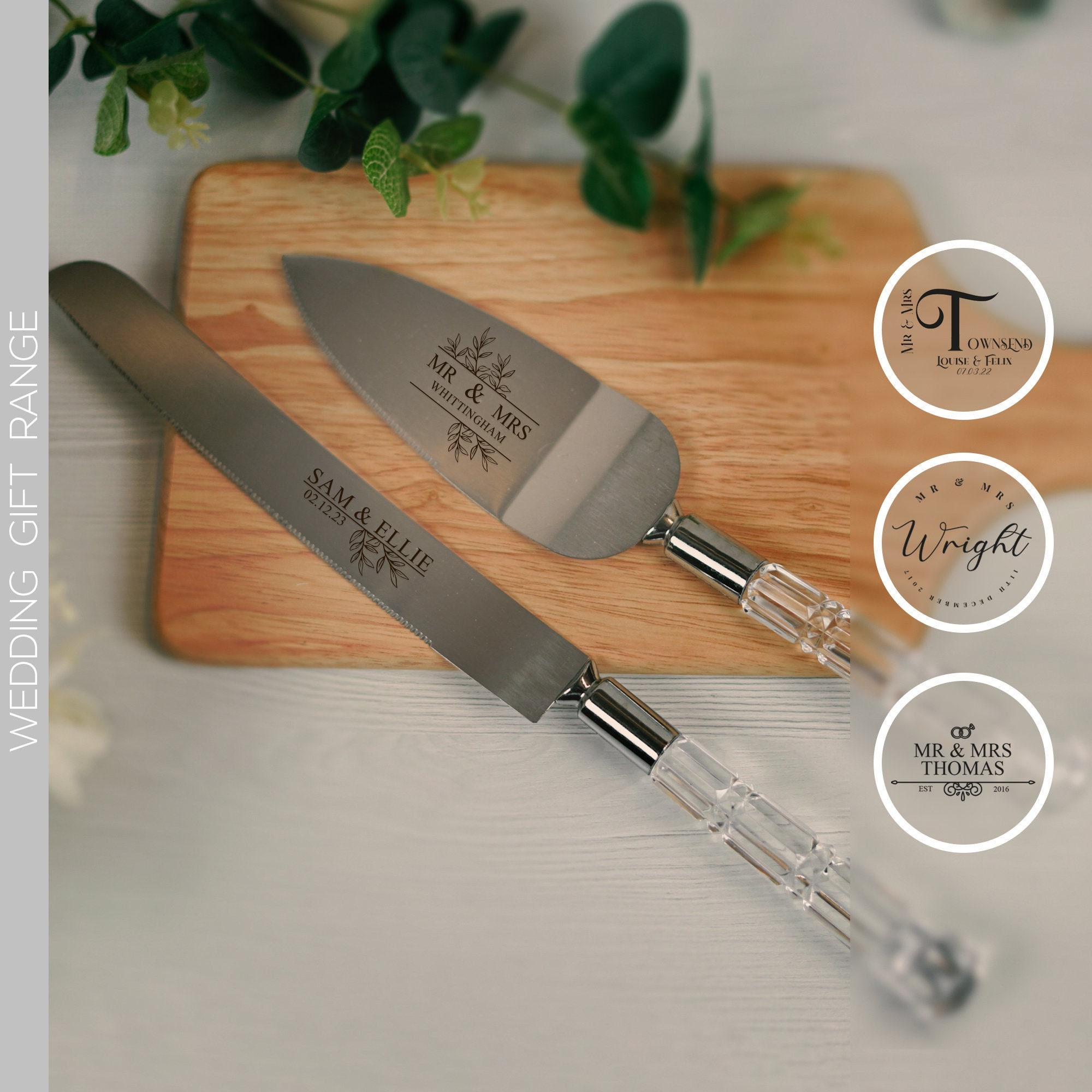 Personalised Wedding Engraved Cake Server Set - Etsy