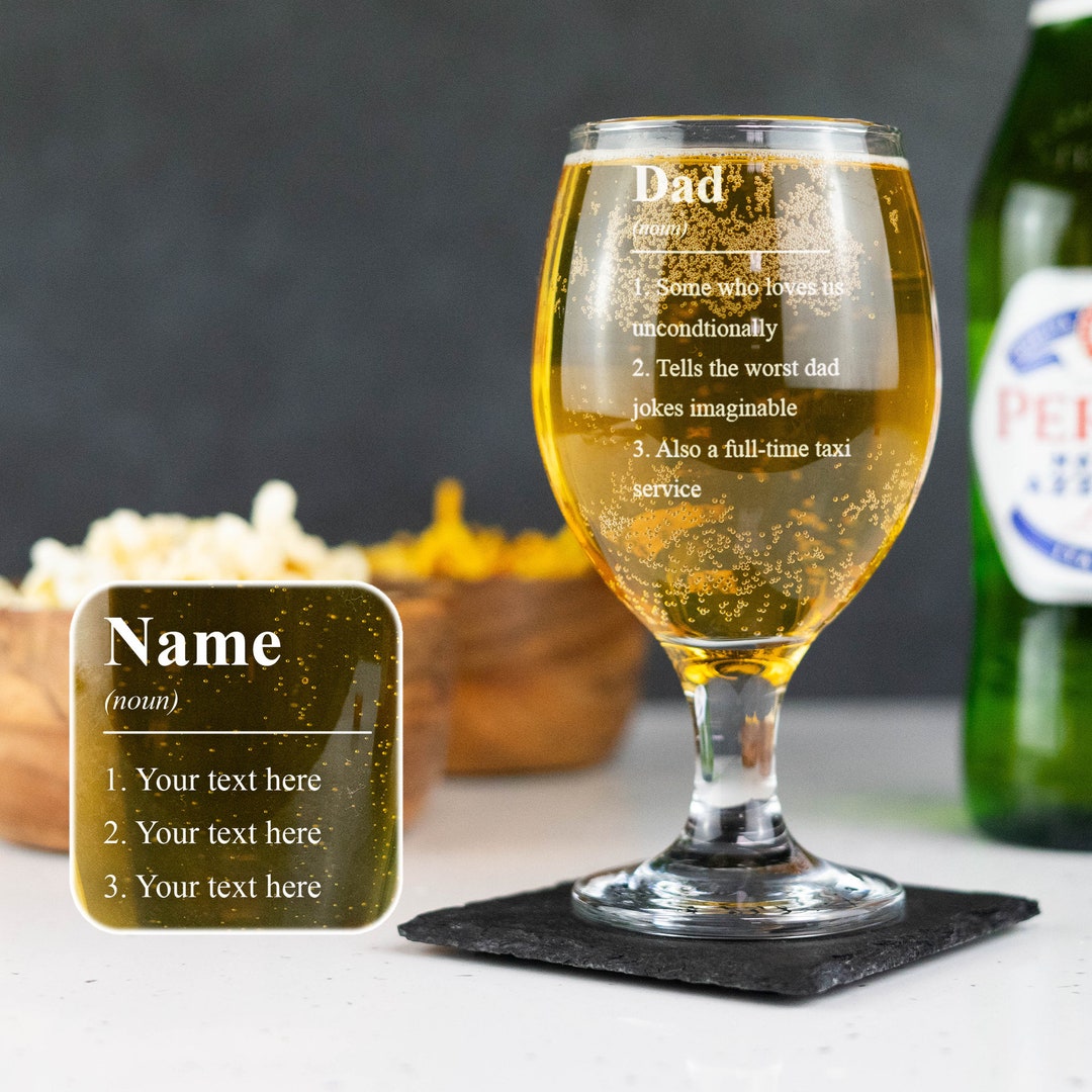 Personalised Noun Definition Beer Glass Engraved Stemmed Ale Craft ...