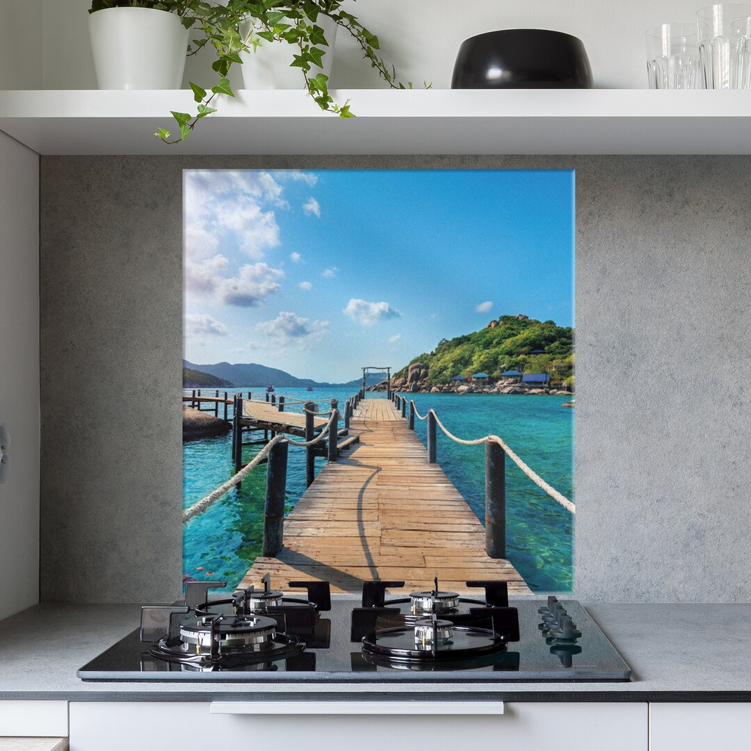 Kitchen Glass Splashback Printed Toughened Tile Cooker Panel Hob Cooker ...