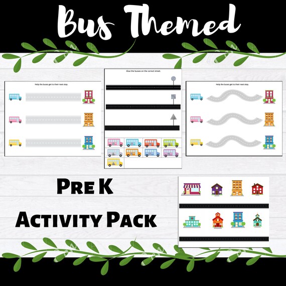 Bus Themed Activity Pack - Etsy