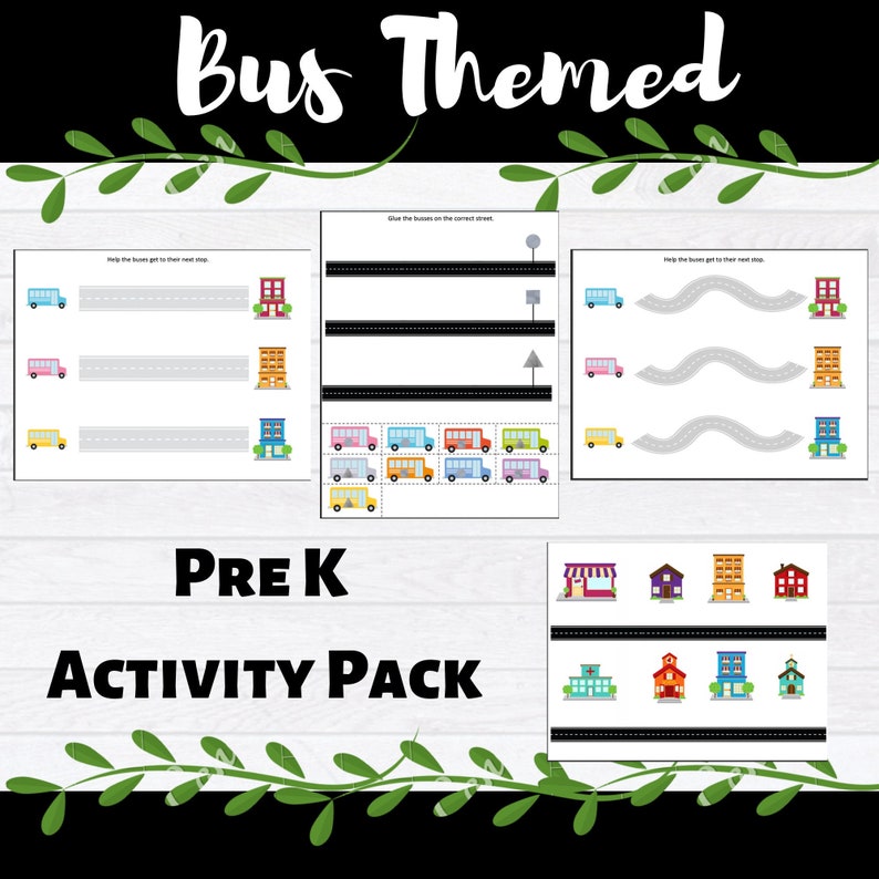 Bus Themed Activity Pack - Etsy