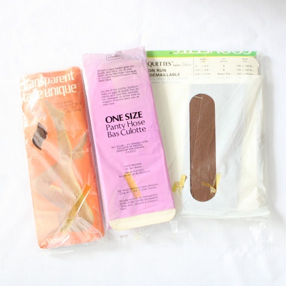 Vintage Pantyhose Lot, 3 NOS Hosiery Packages, Beige … - Gem