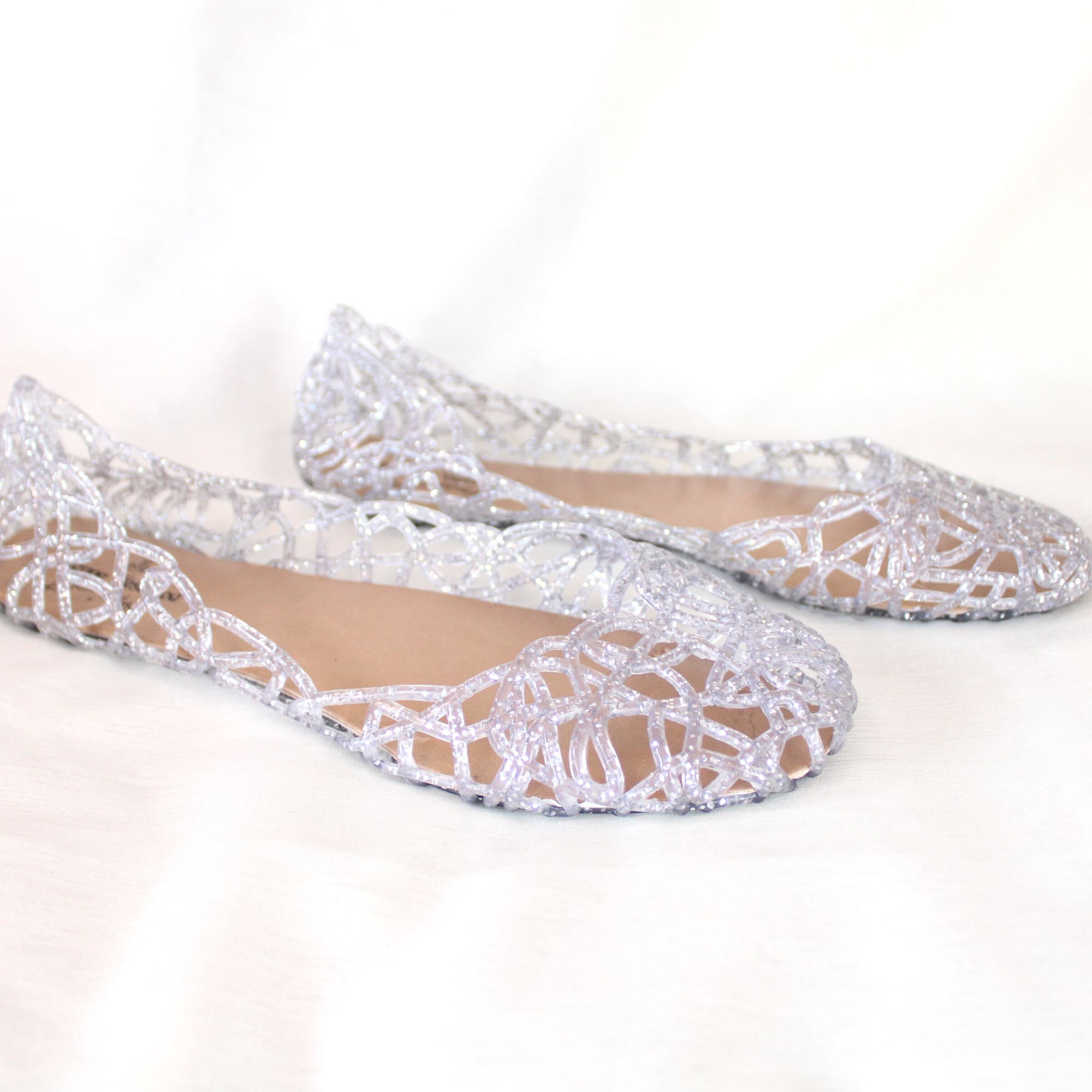 Vivienne Westwood Ballet Jelly Flats Size 40 Silver Glitter - Etsy Canada
