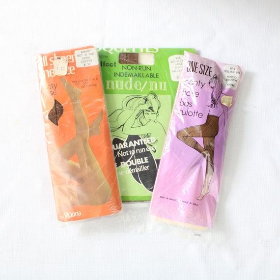 Vintage Pantyhose Lot, 3 NOS Hosiery Packages, Beige … - Gem