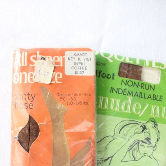 Vintage Pantyhose Lot, 3 NOS Hosiery Packages, Beige … - Gem