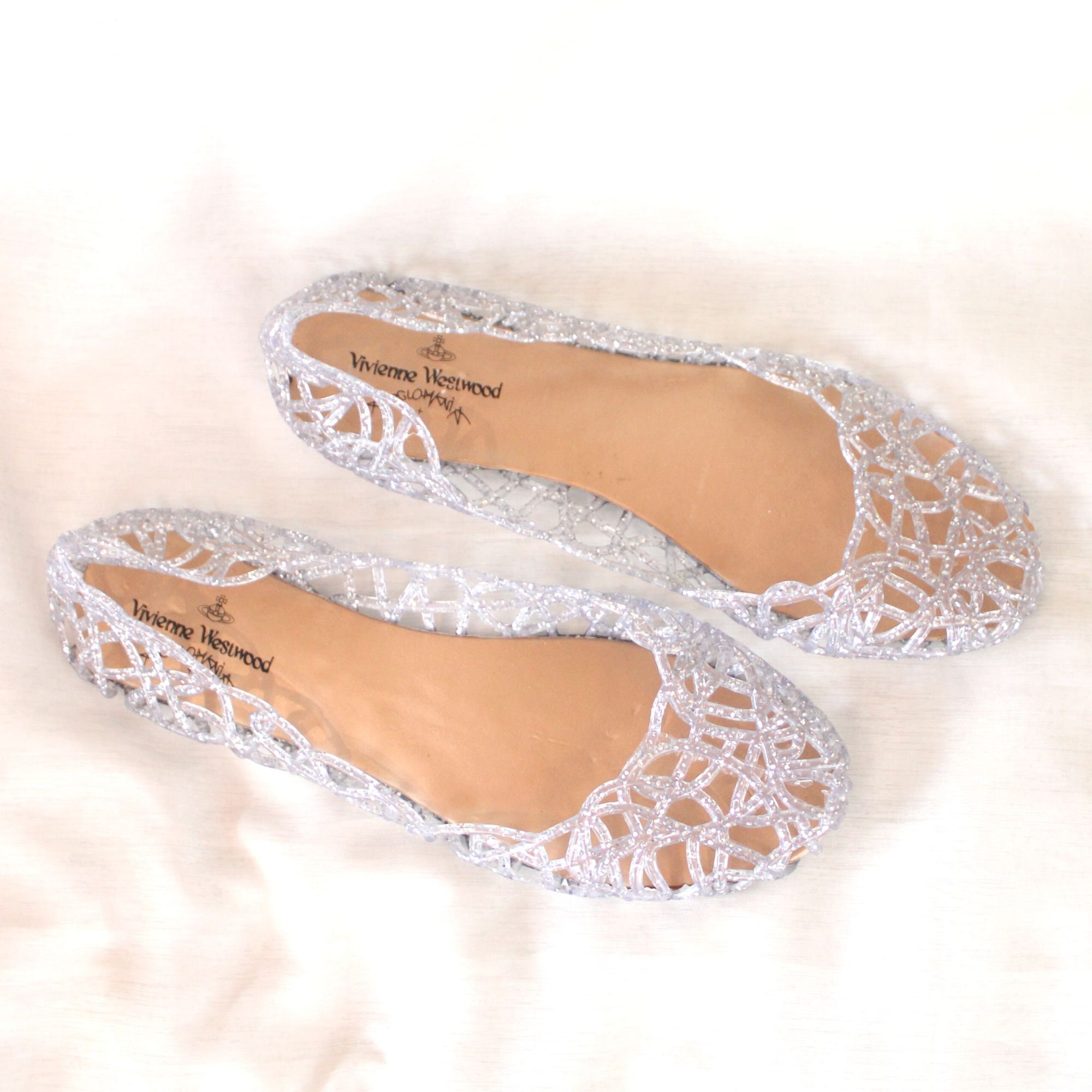 Vivienne Westwood Ballet Jelly Flats Size 40 Silver Glitter - Etsy Canada