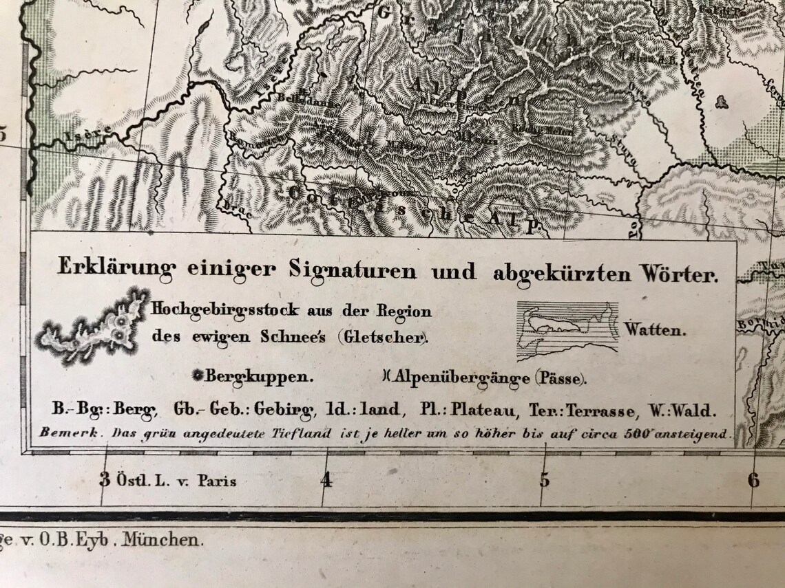 Deutschland germany Original Antique Map Print 1872 - Etsy