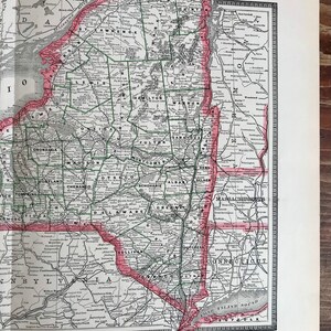 1885 Antique New York Map: the People’s Illustrated and Descriptive ...