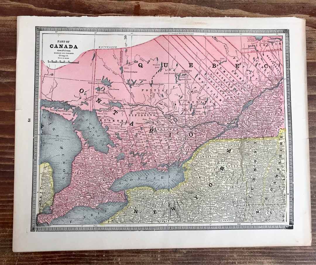 1885 Antique Canada Map: the People’s Illustrated and Descriptive ...