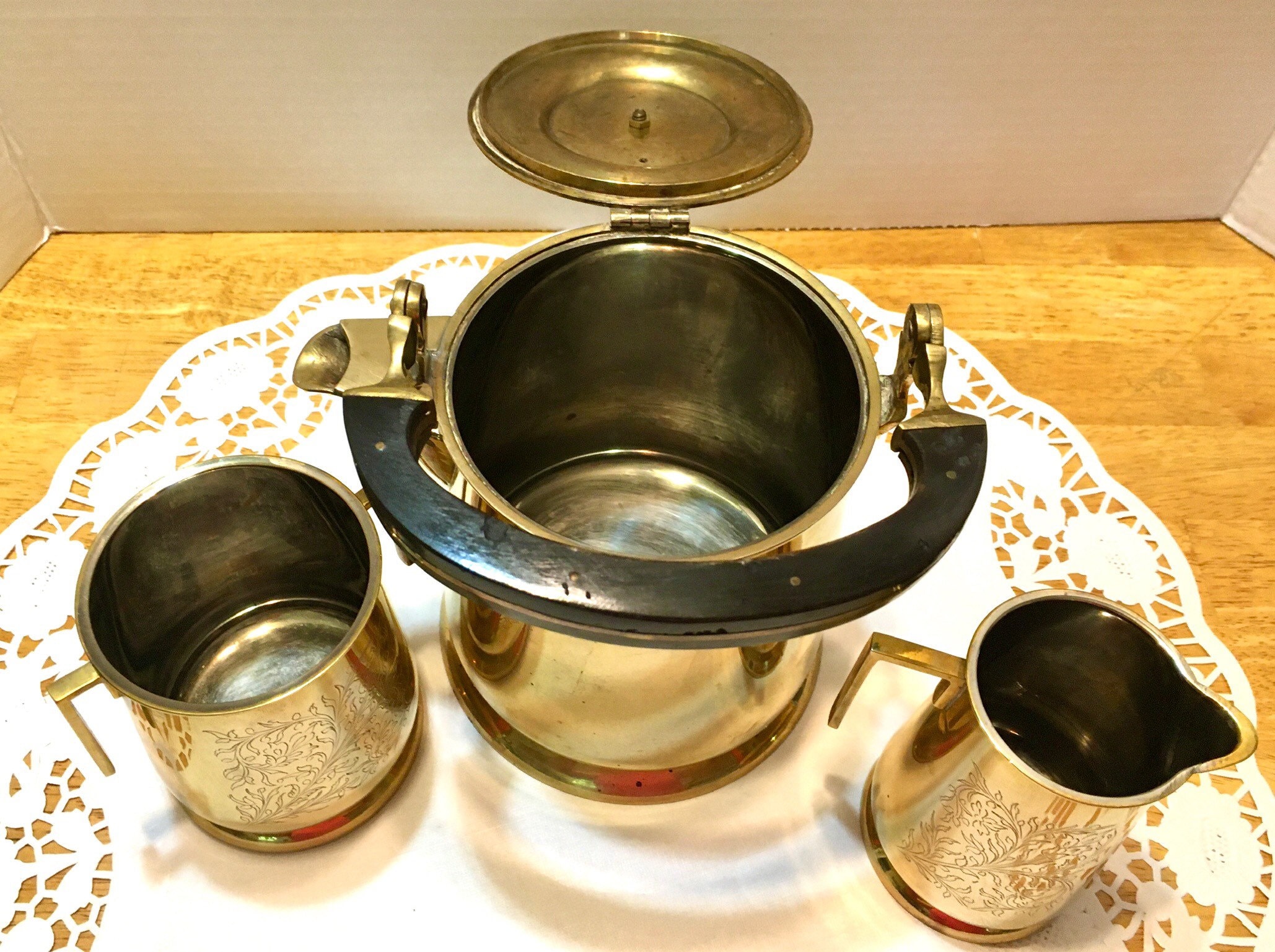 Vintage Brass Tea Set | Etsy