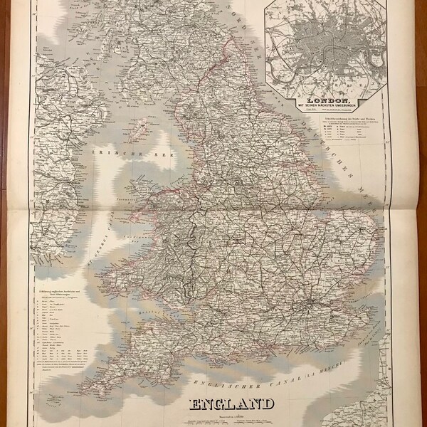 Map of England - Etsy