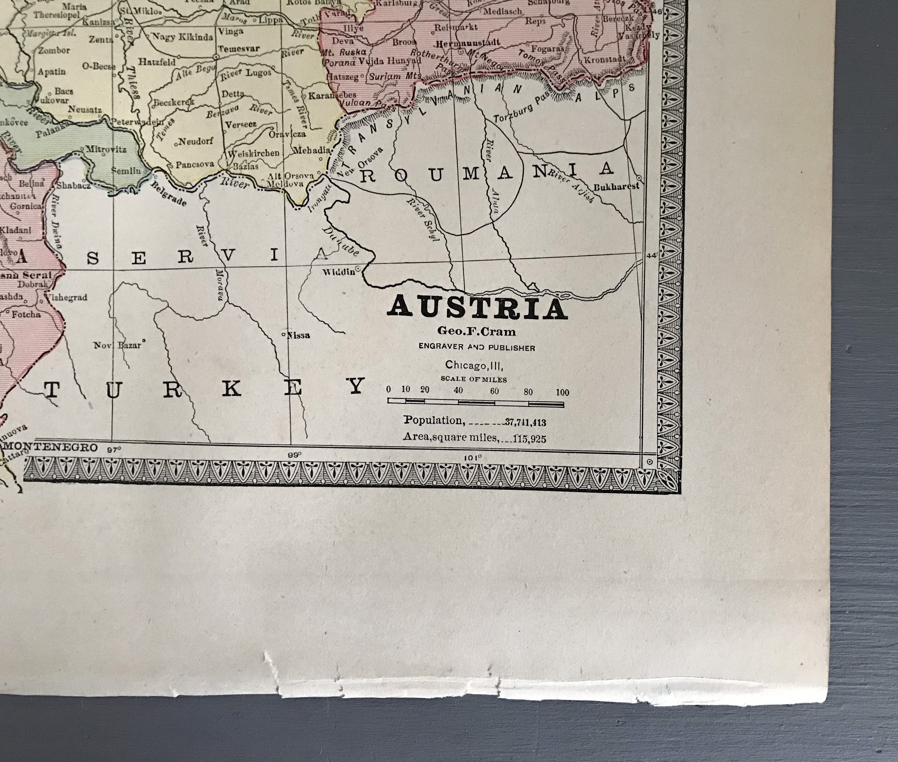 1885 Antique Germany/austria Map: the Peoples Illustrated and ...