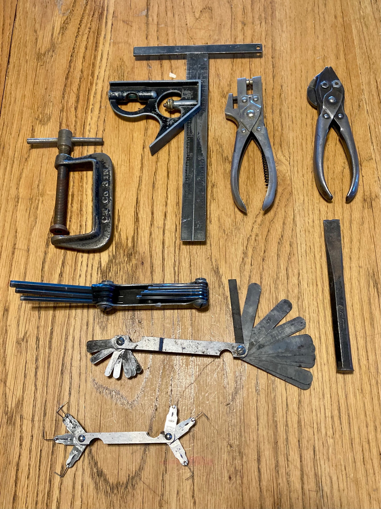 Vintage Tool Lot Set of 8, Pliers, Clamp, Feeler Gauge,chisel - Etsy