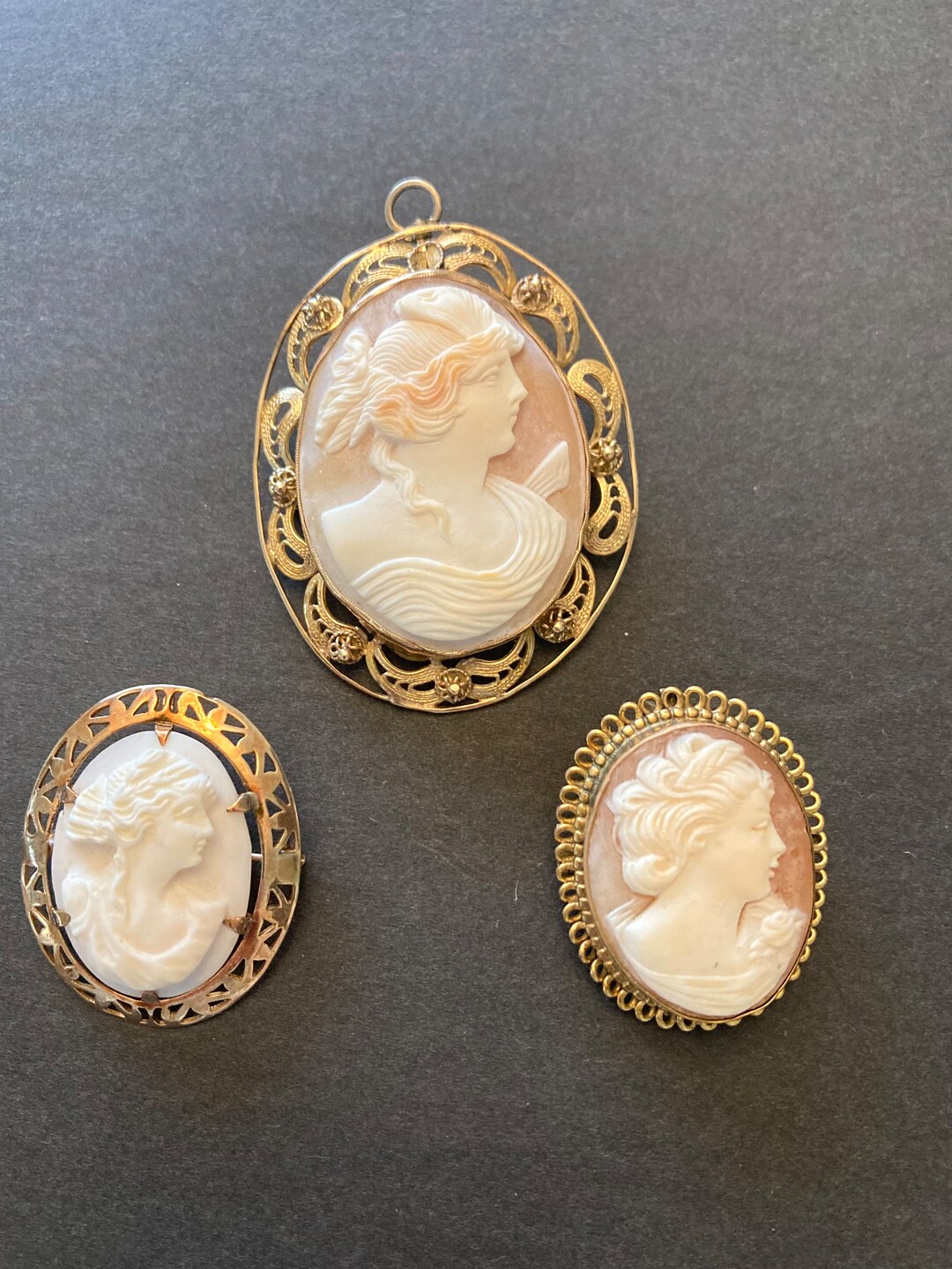 Vintage Cameo Brooches - Etsy