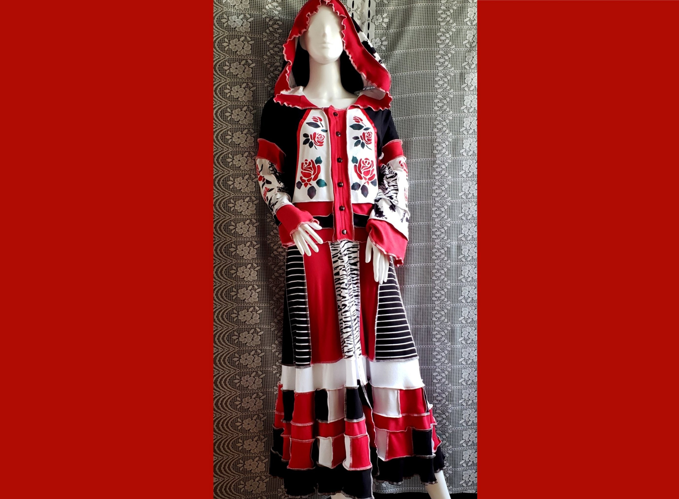 Wild Rose is a Katwise Inspired Coat in Red, White and Black. - Etsy