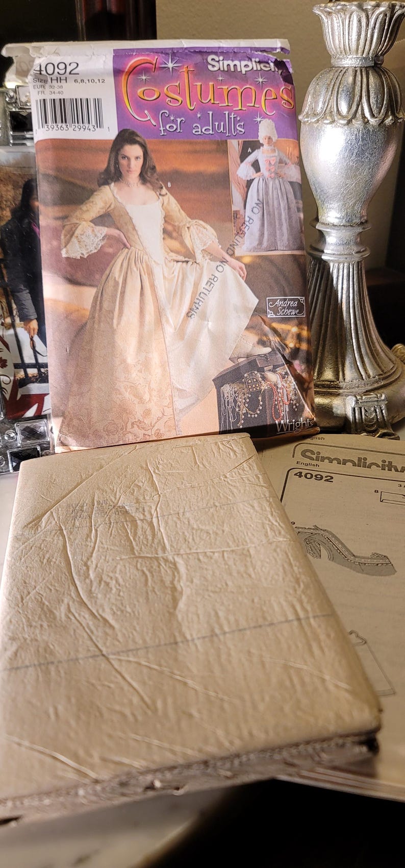 18th Century Court Dress Sewing Pattern | Simplicity 4092 Size 6-12 ...