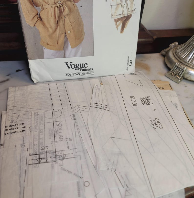 Vintage Vogue 2473 Sewing Pattern – Calvin Klein Safari Jacket, 1990 ...