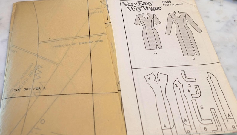 1980s Office Cocktail Dress Pattern – Vogue 8550 Fitted Sheath, Size 8 ...