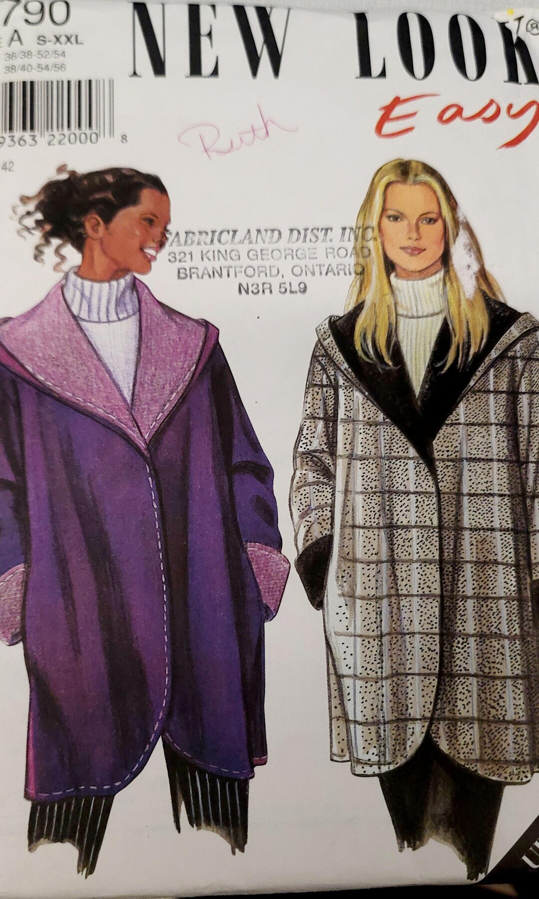 Oversized Coat Sewing Pattern New Look 6790 | Easy Lined Jacket S–XXL ...