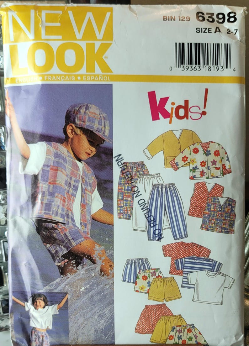 New Look 6398 Kids Sewing Pattern | Boys and Girls Jacket Vest Top ...