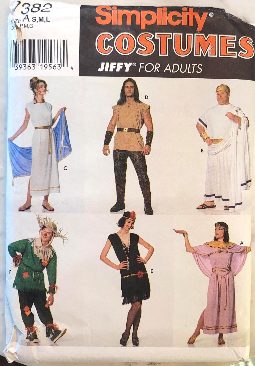 Simplicity 7382 Costume Pattern Adult S M L Roman Flapper UNCUT ...