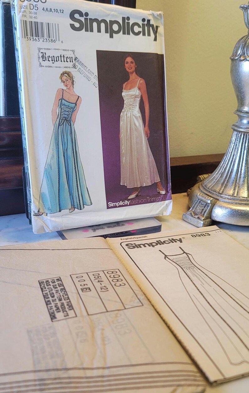 Simplicity 8983 Vintage Sewing Pattern Prom Evening Gown Formal Dress ...