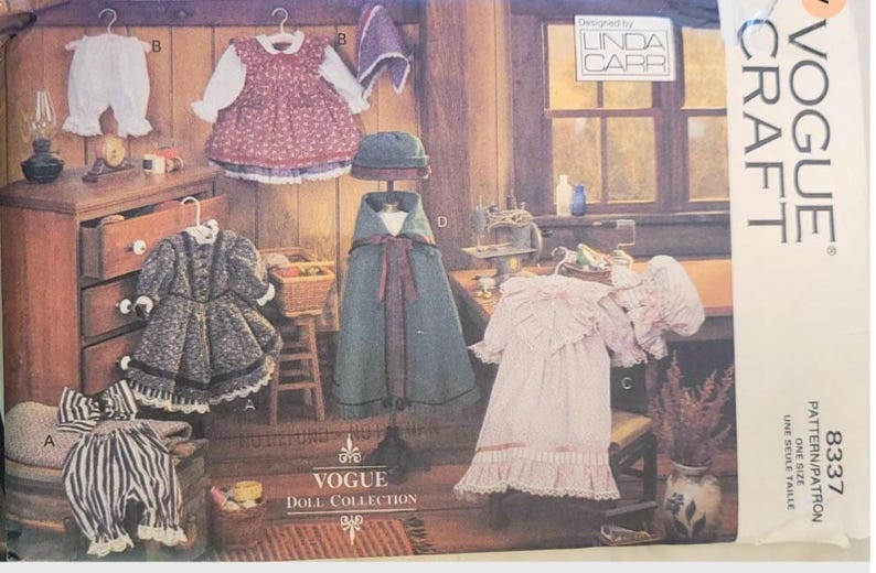 Vogue 8337 Sewing Pattern – Doll Clothes Wardrobe 1993 UNCUT Vogue ...
