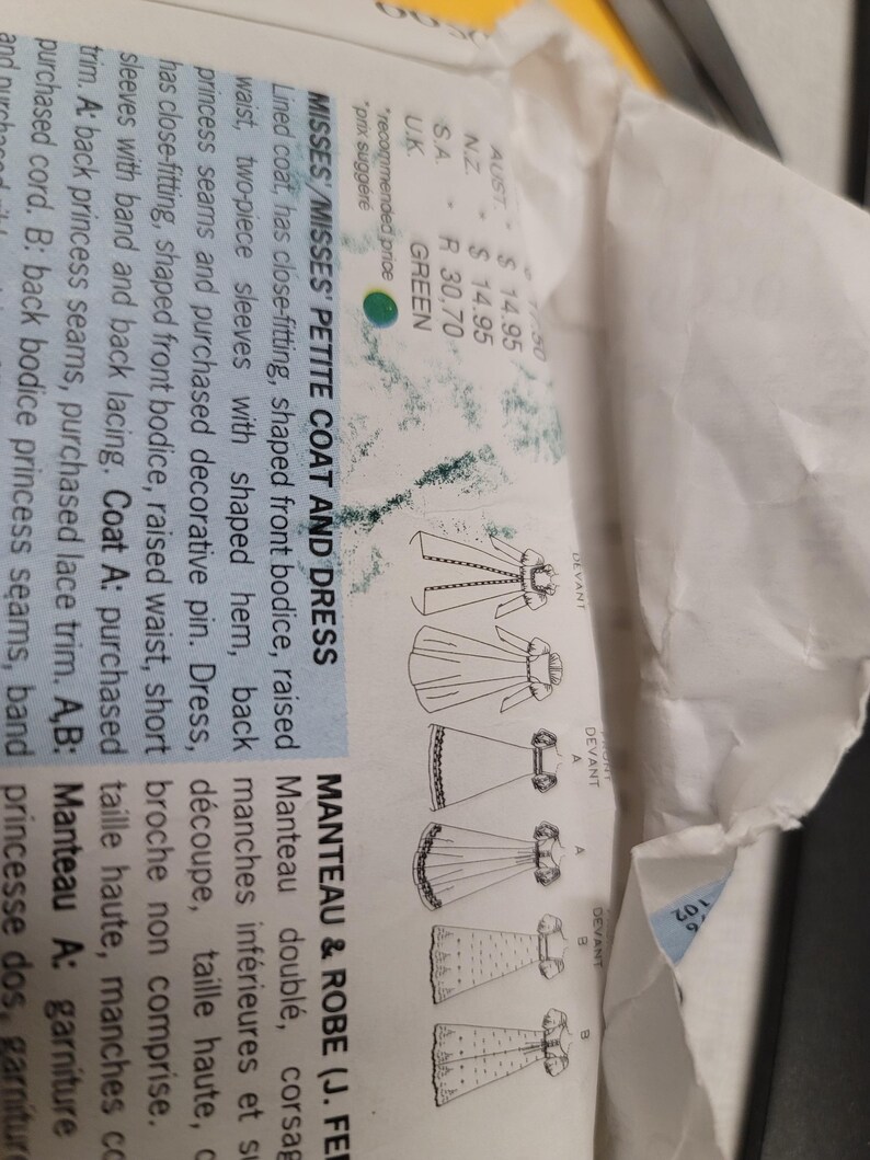 Butterick 6630 Misses Regency Empire . Jane Austen Dress. Sewing ...