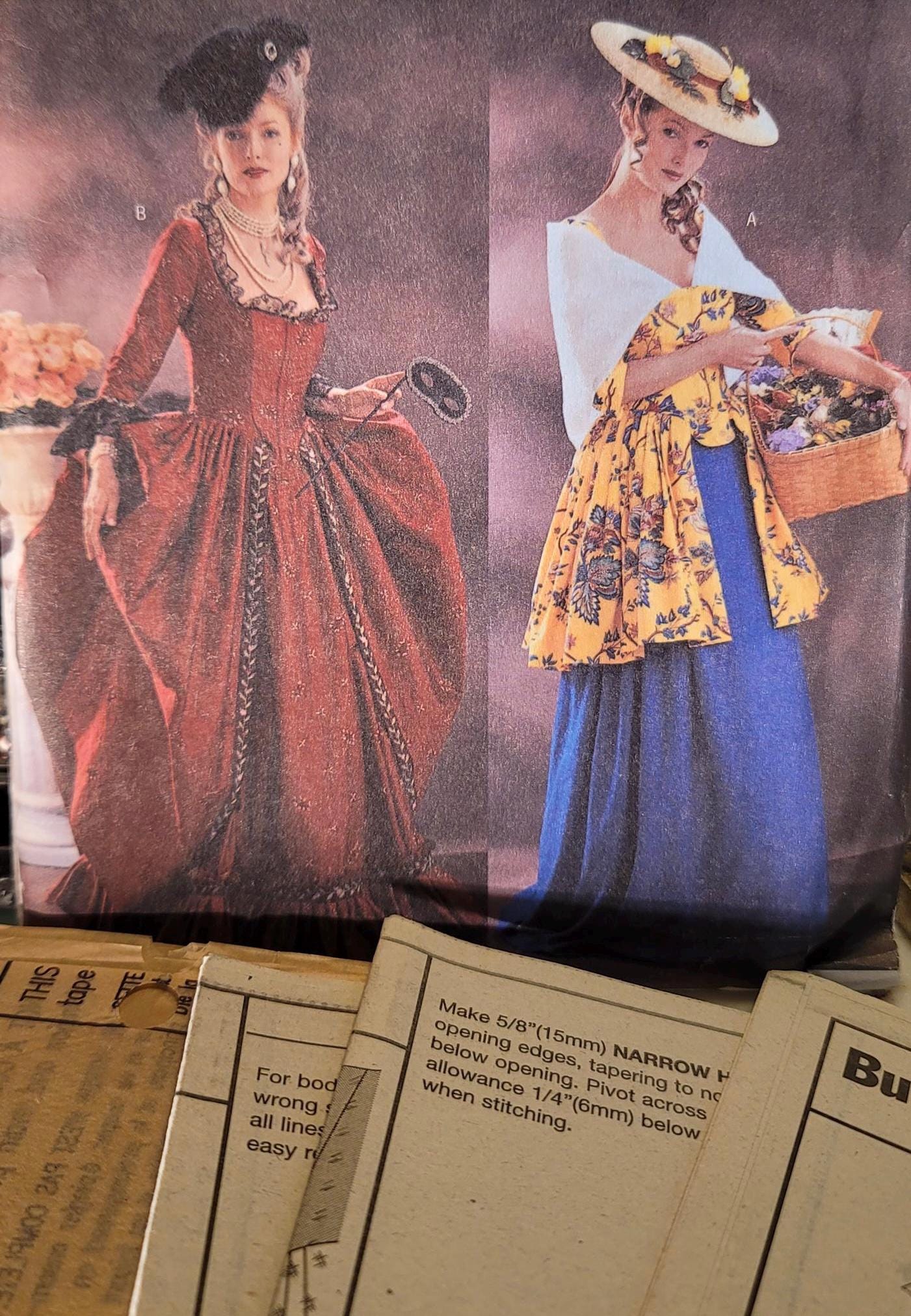 Georgian Dress Sewing Pattern Butterick 3640 | 18th Century Gown ...