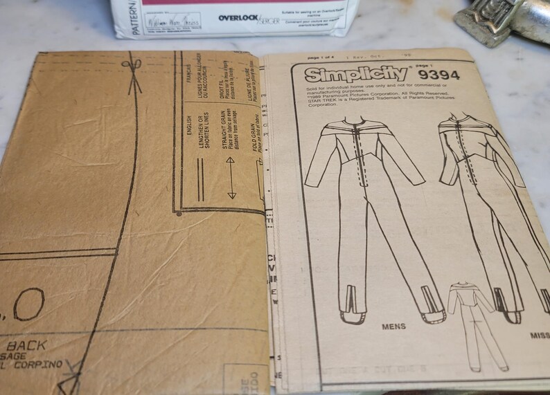 Vintage Simplicity 9394 Sewing Pattern – Star Trek Jumpsuit, 1990s ...