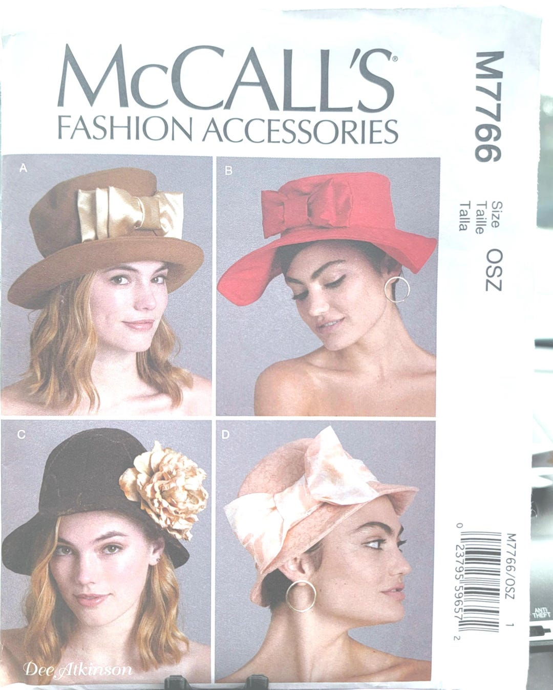 Mccall’s M7766 Hat Sewing Pattern 2018 (est.) Fashion Accessories UNCUT ...