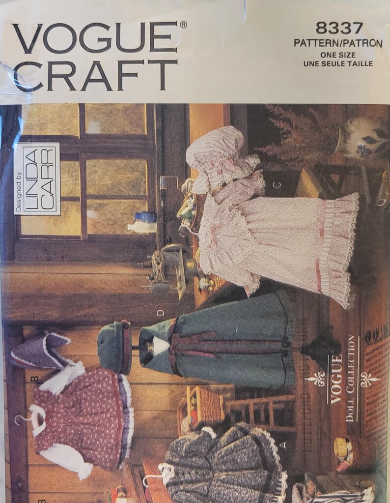 Vogue 8337 Sewing Pattern – Doll Clothes Wardrobe 1993 UNCUT Vogue ...