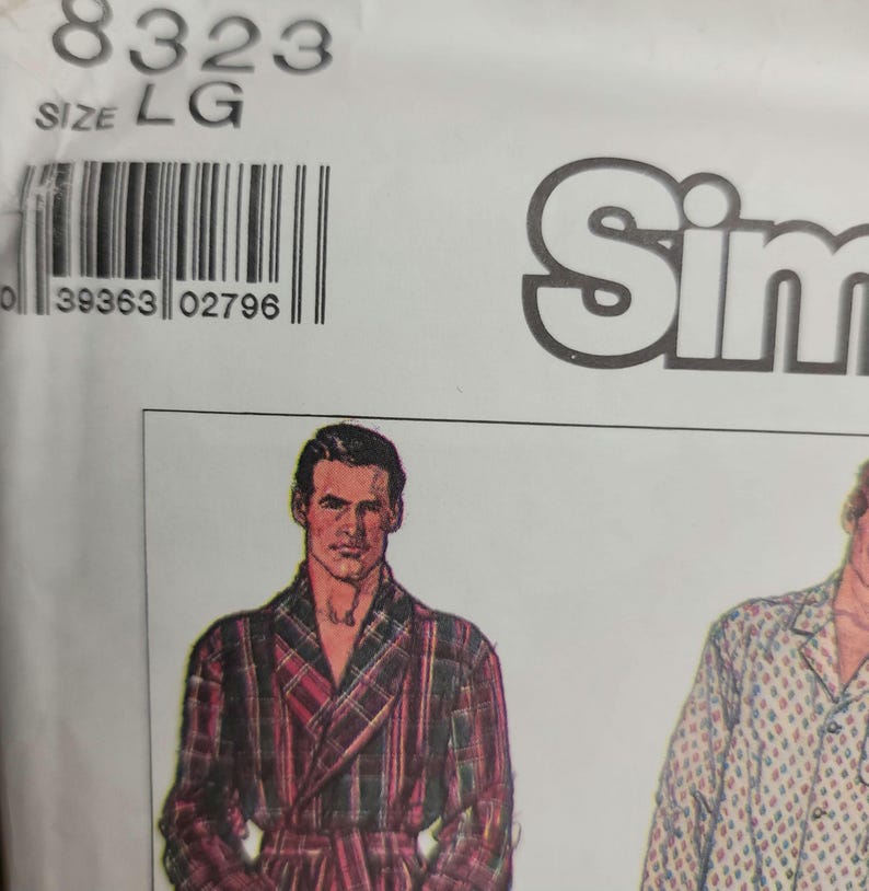 Vintage Simplicity 8323 Sewing Pattern – Mens Robe, Pajamas and ...