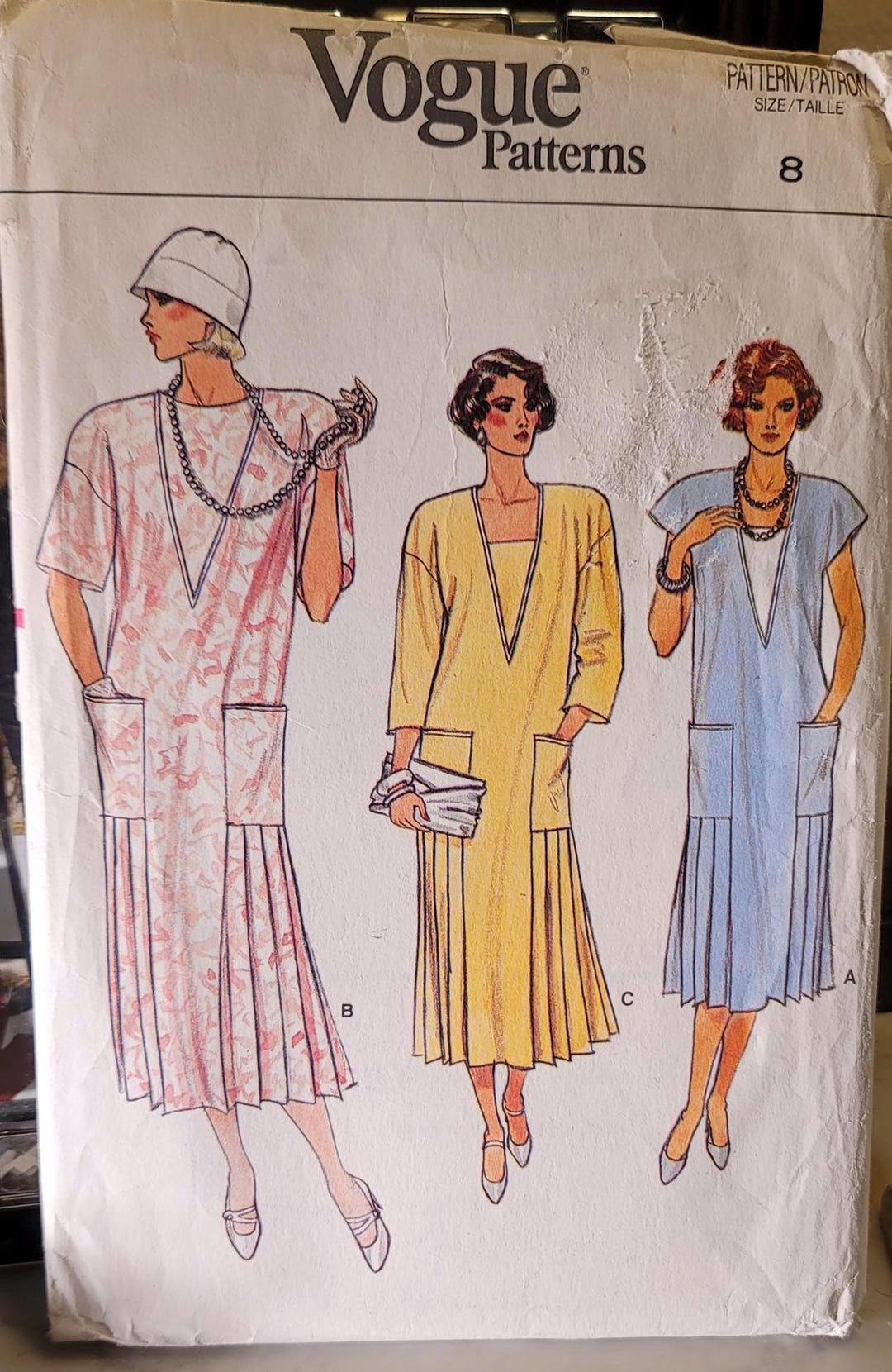 1920s Flapper Dress Sewing Pattern: Vogue 9211, Size 8 UNCUT - Etsy