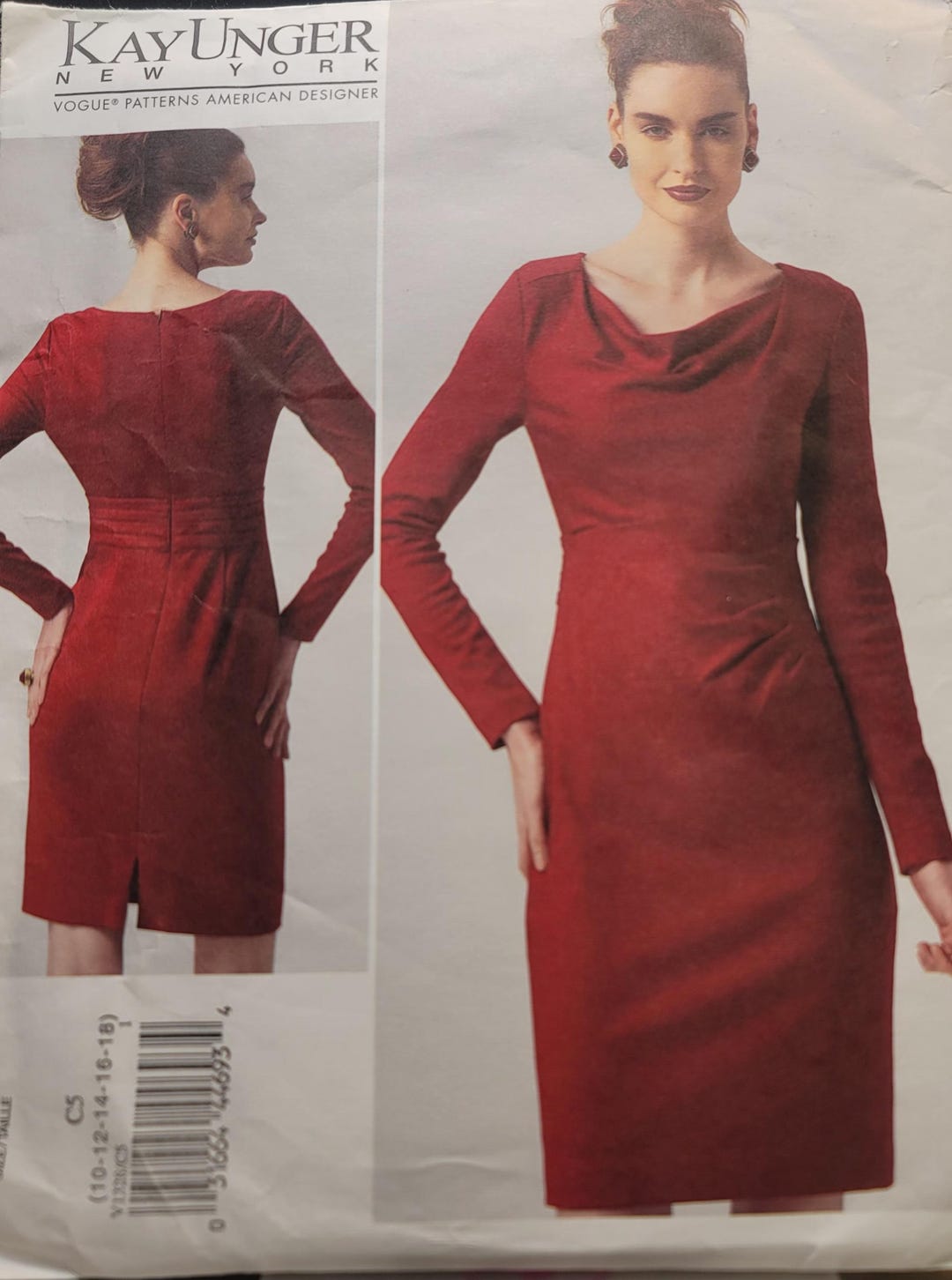 Vintage Vogue 1328 Kay Unger Dress Sewing Pattern – Designer Sheath ...