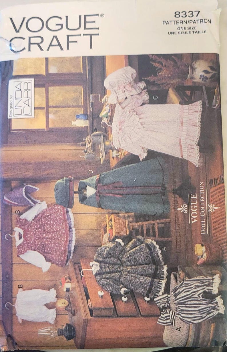 Vogue 8337 Sewing Pattern – Doll Clothes Wardrobe 1993 UNCUT Vogue ...