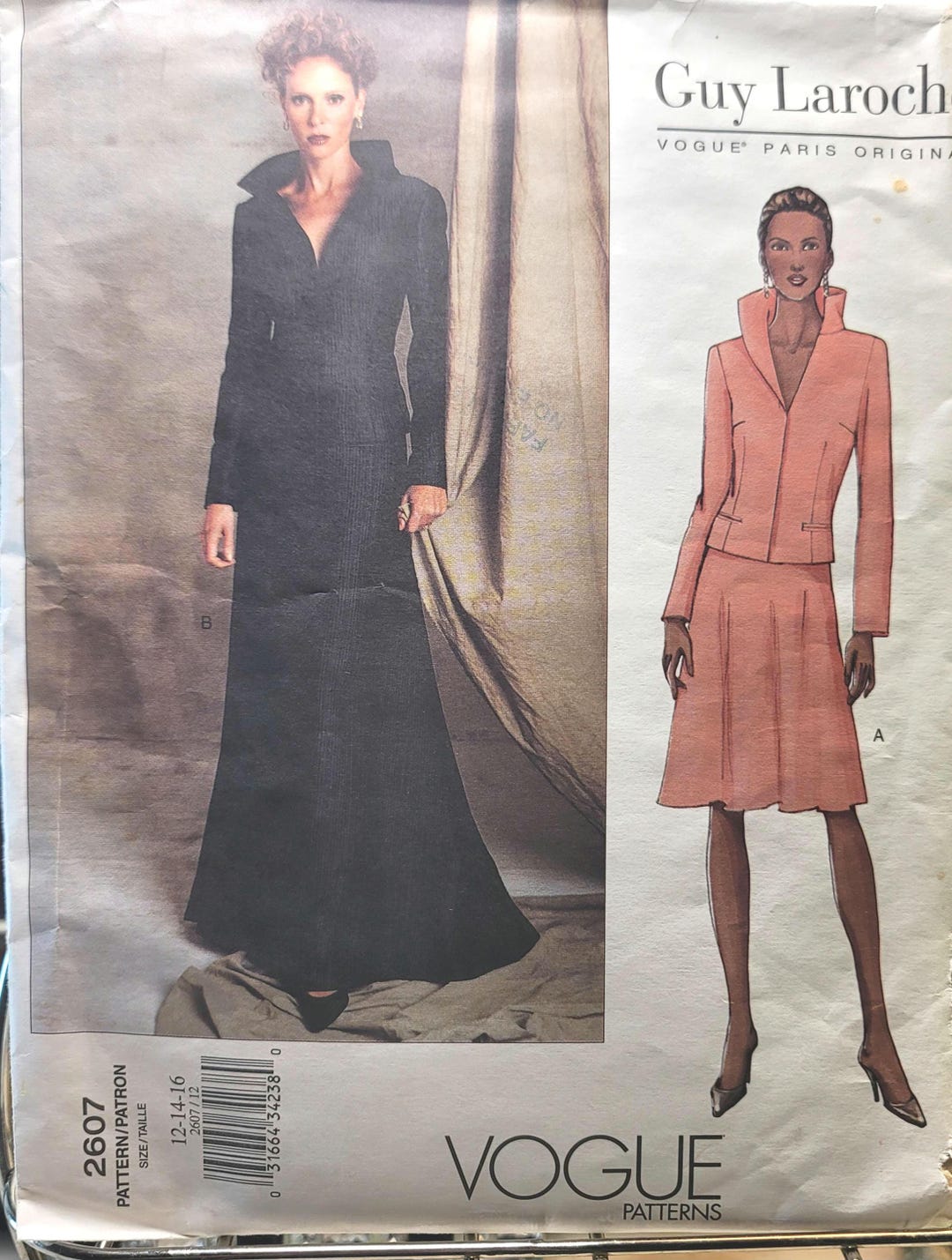 Vogue Paris Original 2607 Guy Laroche 1990s Vintage Sewing Pattern ...